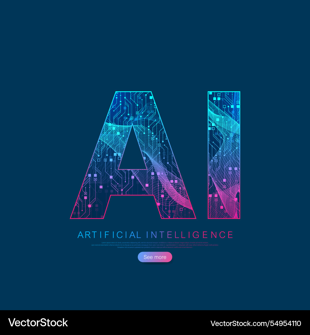 Artificial intelligence and machine learning Vector Image