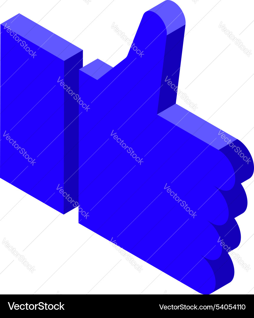 Blauer Daumen nach oben Zeichen drücken positives Feedback