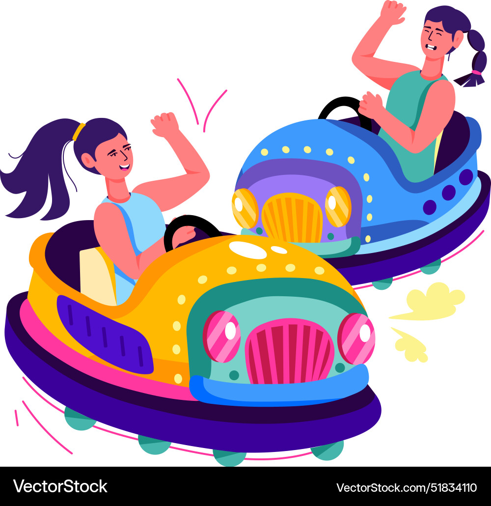 Bumper cars Royalty Free Vector Image - VectorStock