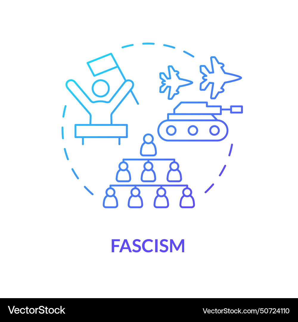 Faschism ideology blue gradient concept icon Vector Image