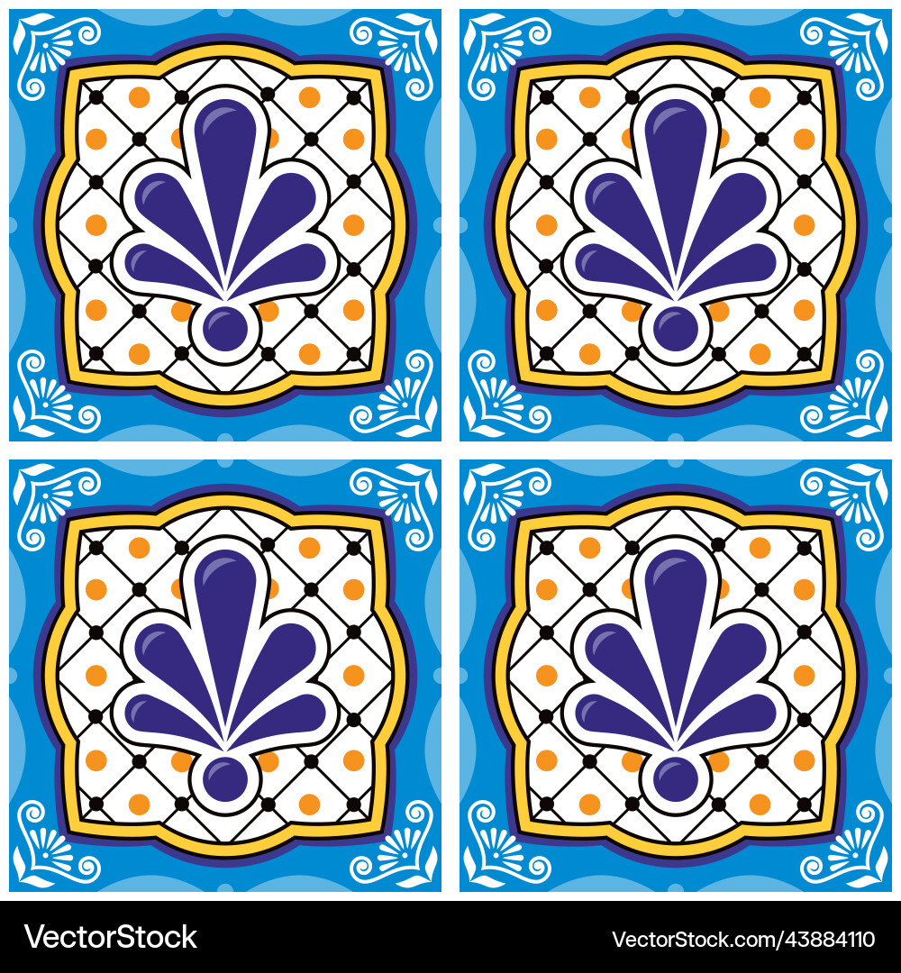 Mexican tiles seamless pattern Royalty Free Vector Image