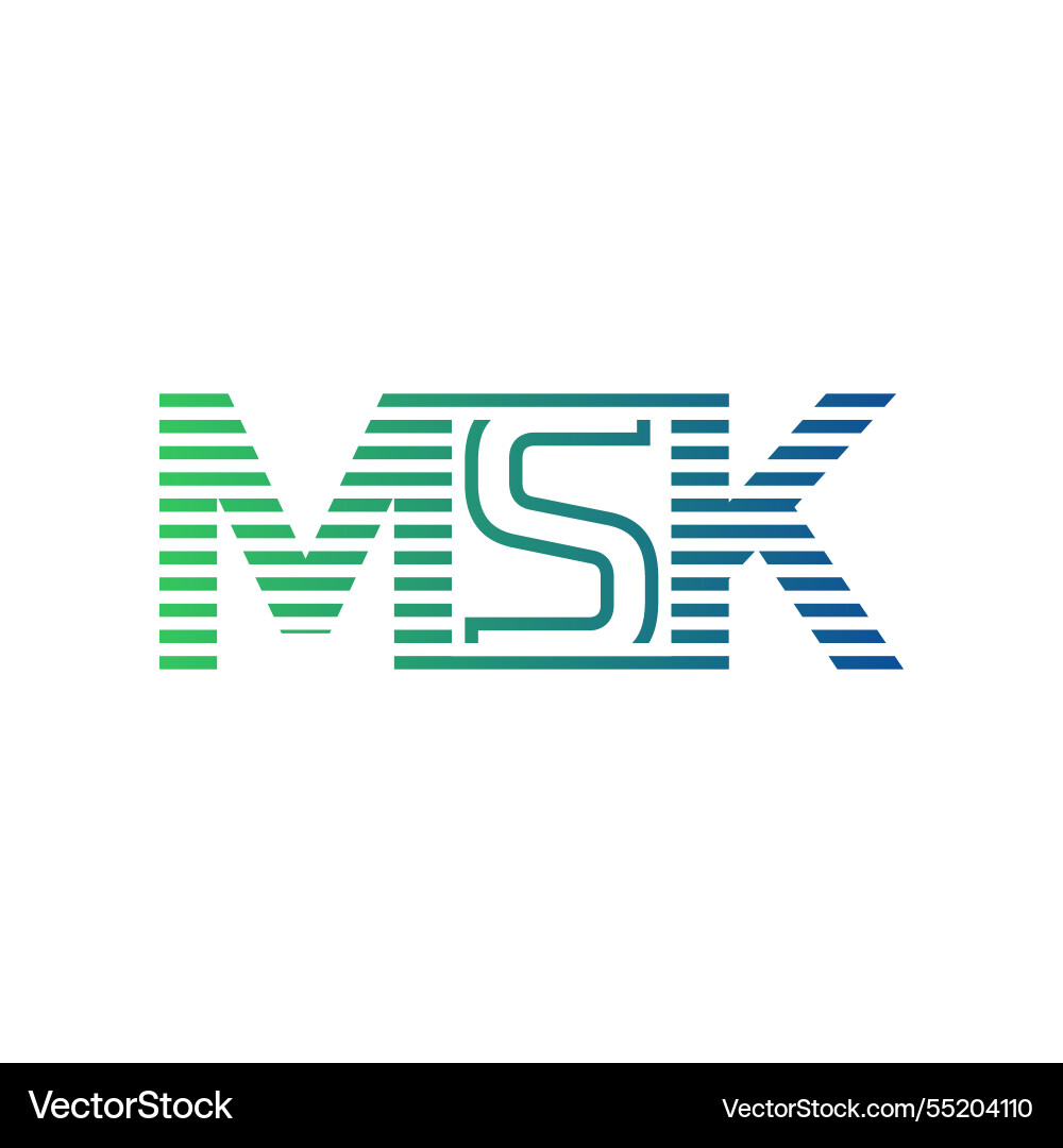 Modern msk logo design letter minimalist Vector Image