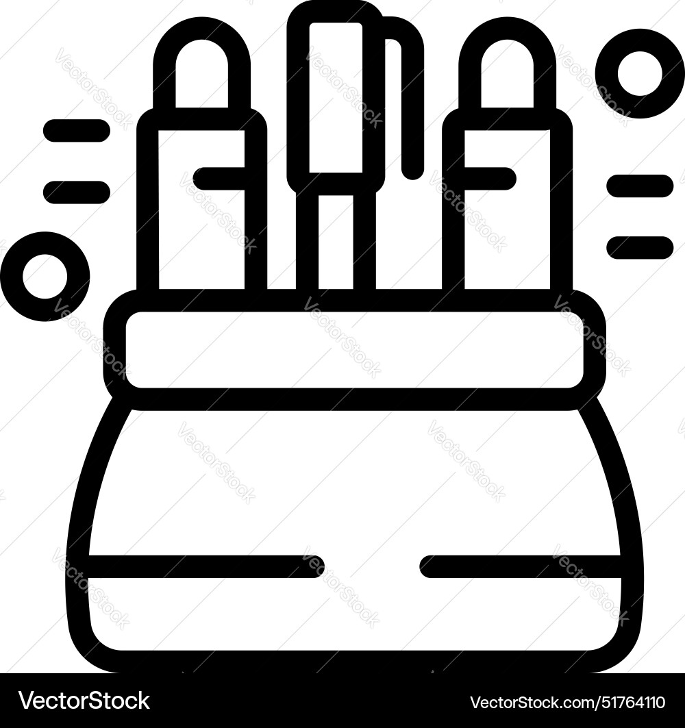 Pencil case holding writing utensils for school Vector Image