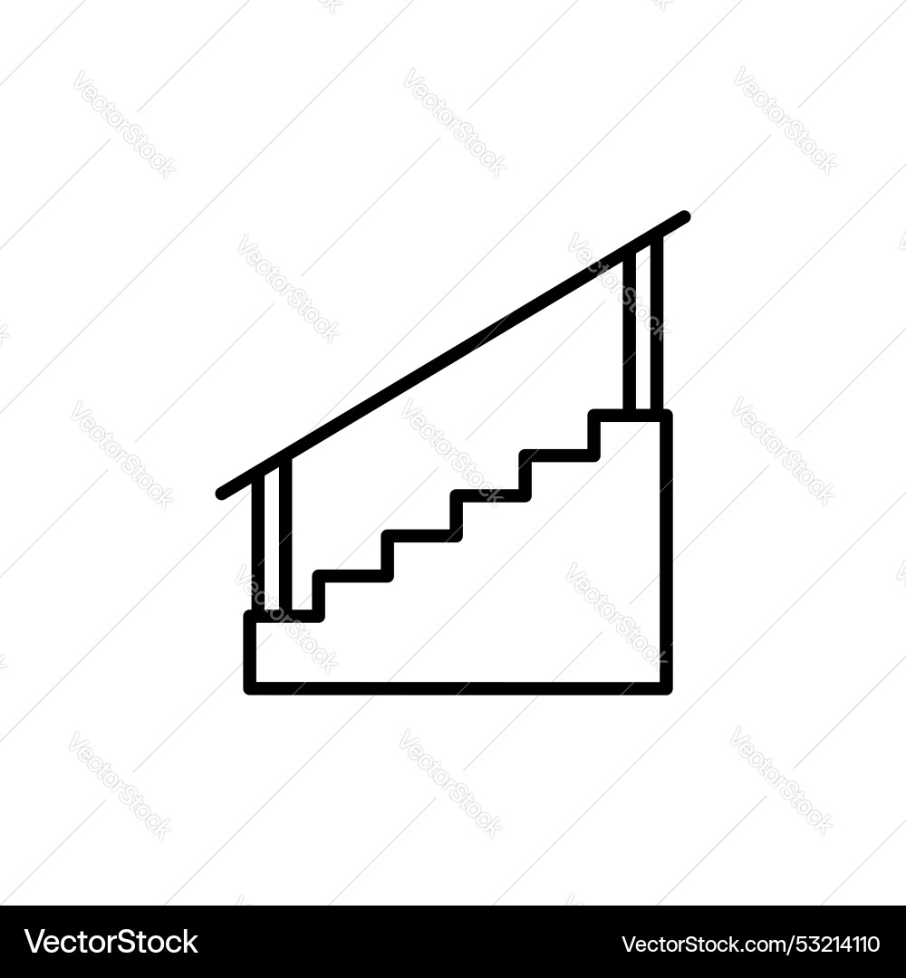 Stairs line icon isolated on white background Vector Image