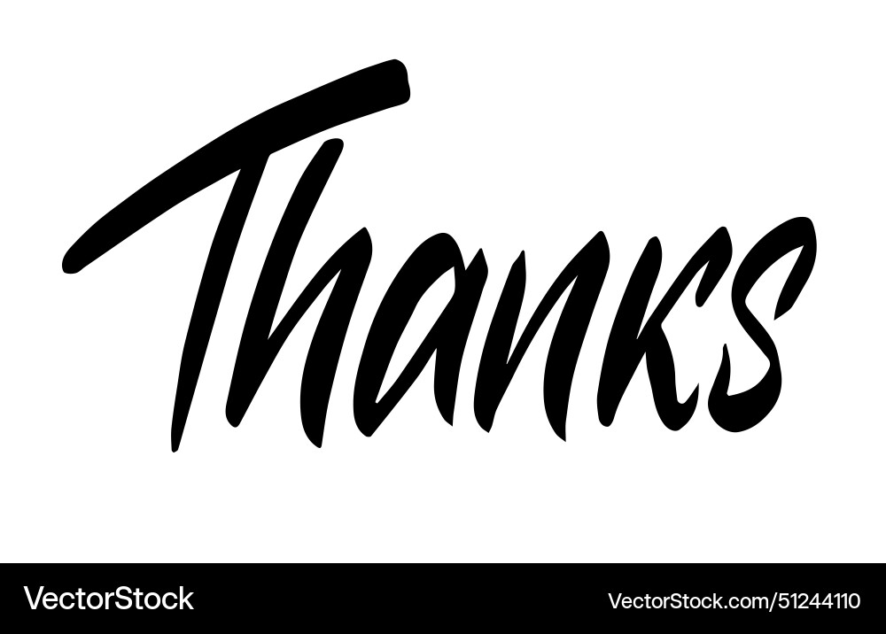 Thanks modern lettering Royalty Free Vector Image