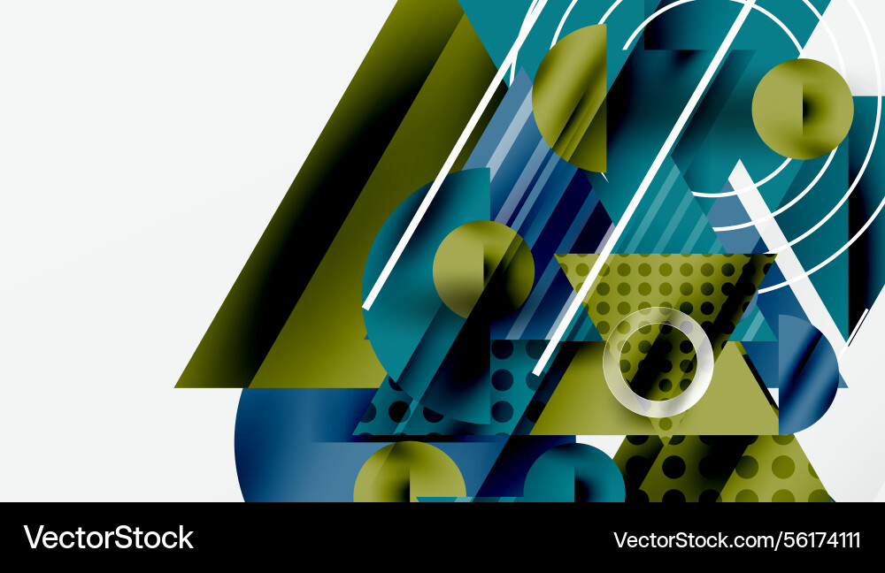 Abstract geometric shapes green blue tones Vector Image
