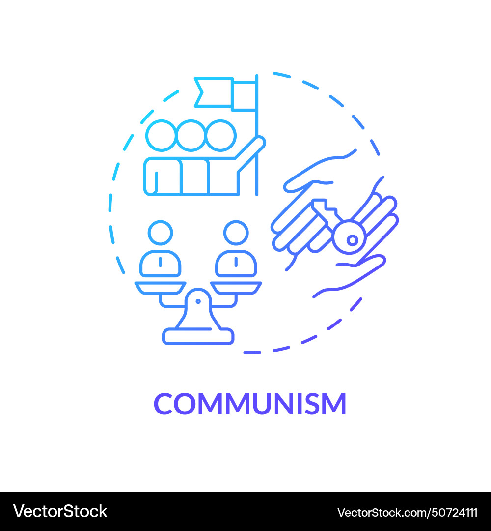 Communism ideology blue gradient concept icon Vector Image