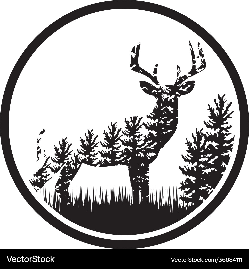 Deer hunting template Royalty Free Vector Image