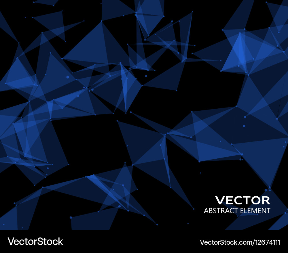 Digital background with blue geometric particles Vector Image