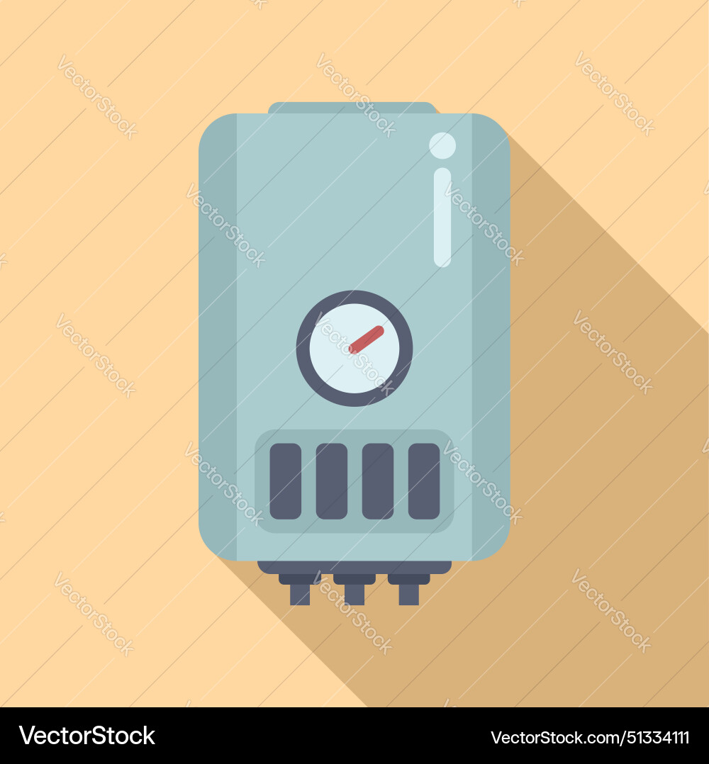 Flat design of home boiler Royalty Free Vector Image