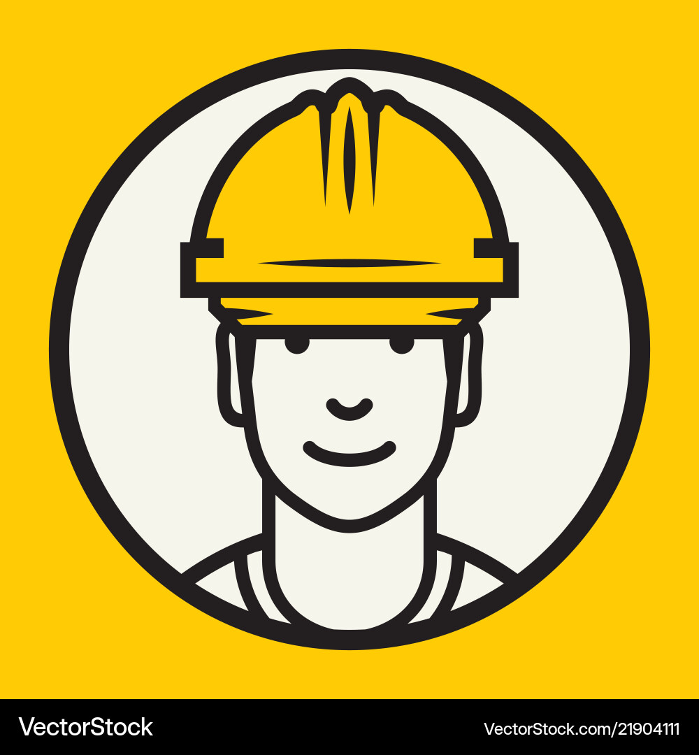 Hard hat safety - construction worker sign Vector Image