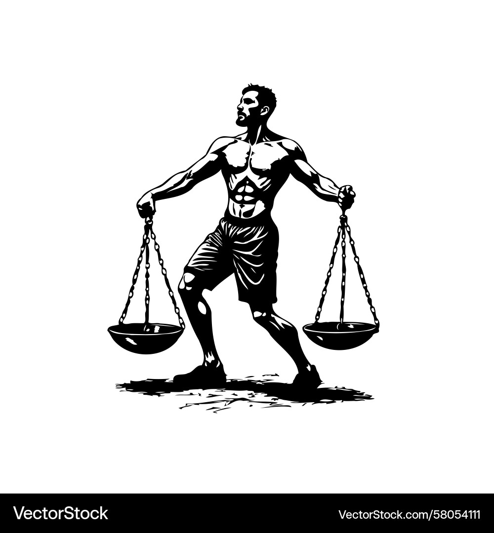 Libra Zodiac Symbol - Man with Scales – Royalty-Free Vector | VectorStock