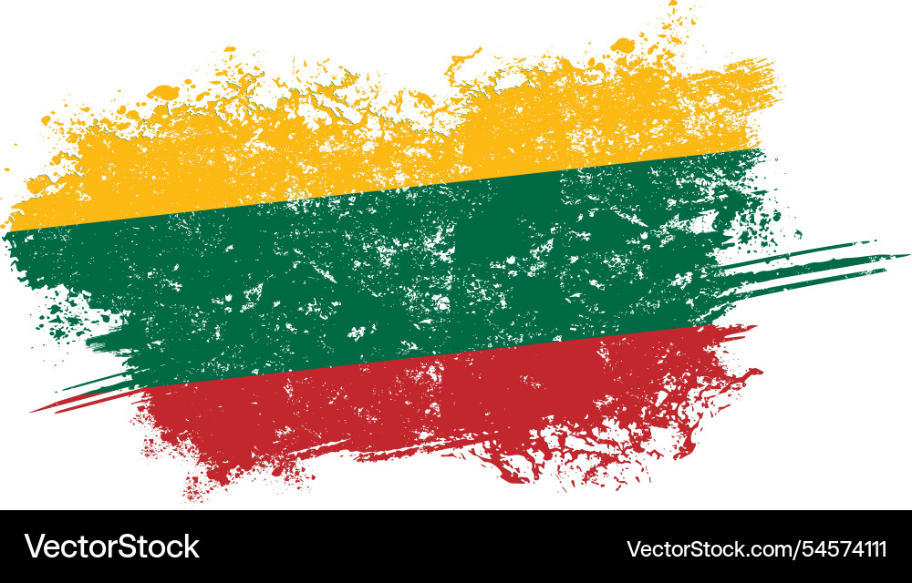 Lithuanian flag with grunge effect Royalty Free Vector Image