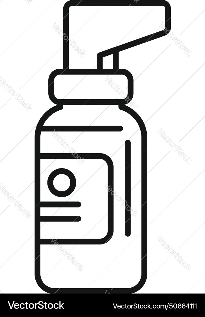 Nose spray body icon outline strong Royalty Free Vector