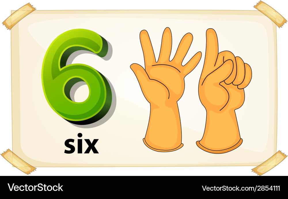 Number six Royalty Free Vector Image - VectorStock
