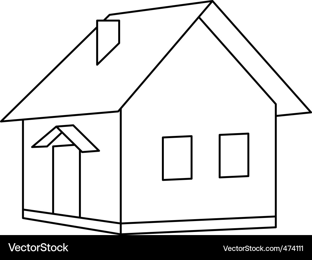 Simple House Outline Royalty Free Vector Image