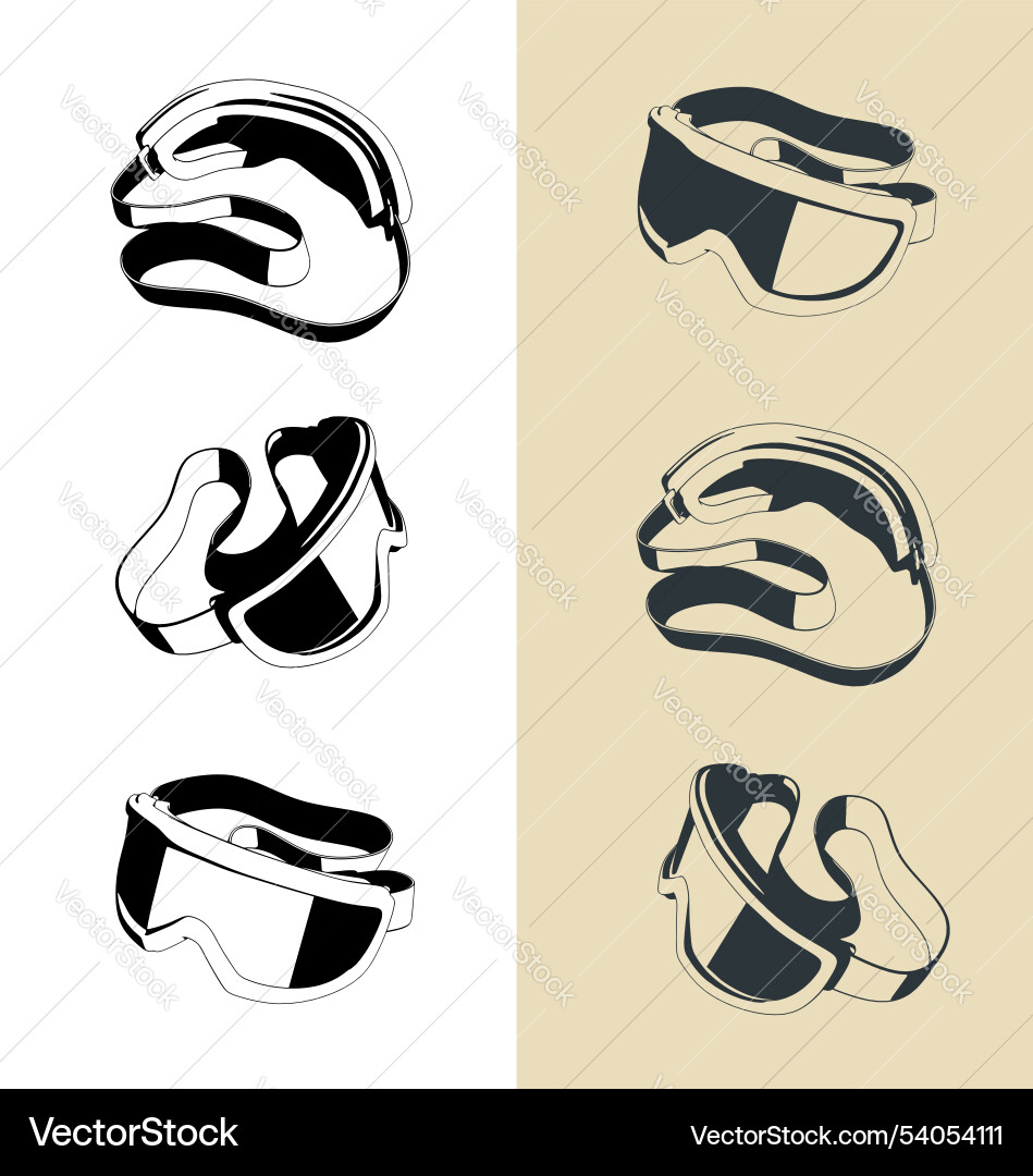 Ski goggles set Royalty Free Vector Image - VectorStock