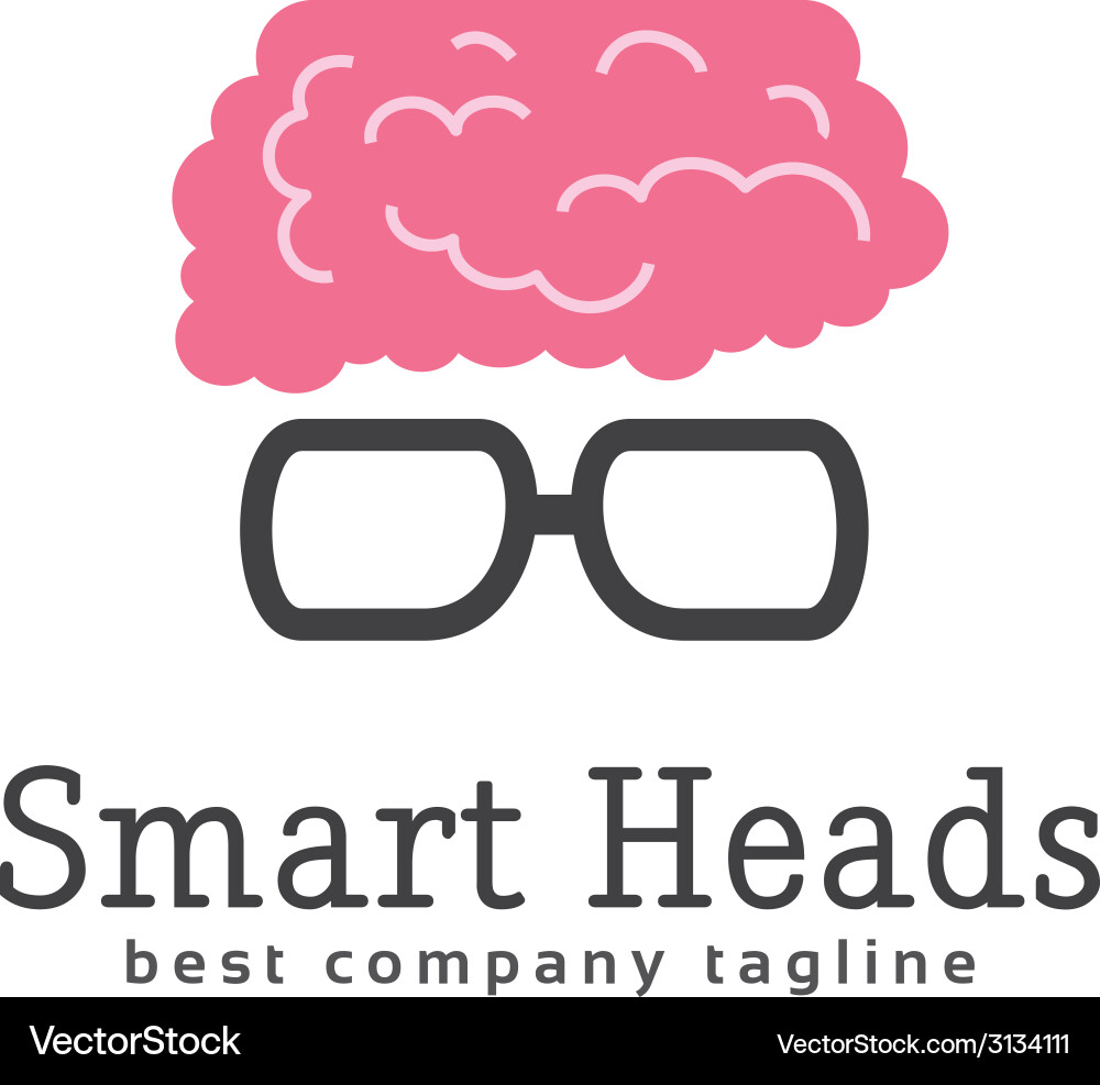 Smart Head Icon - Glasses Logo Royalty Free Vector Image