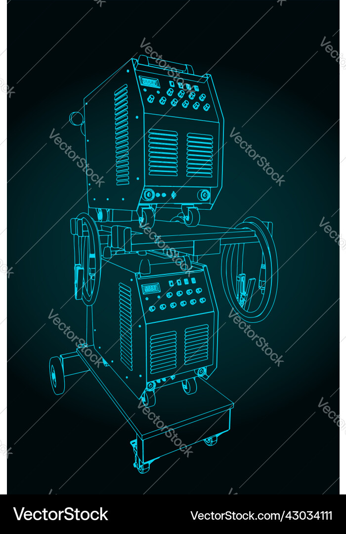 Welding machines on the cart Royalty Free Vector Image