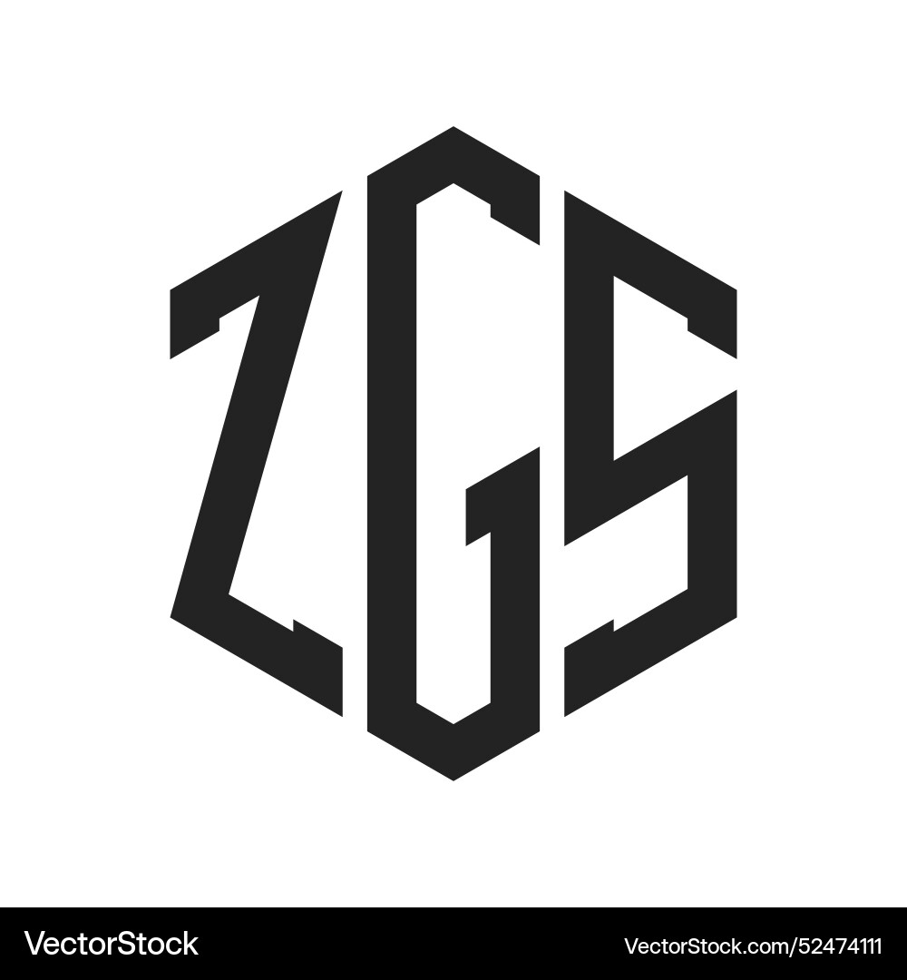 Zgs logo design initial letter monogram Royalty Free Vector