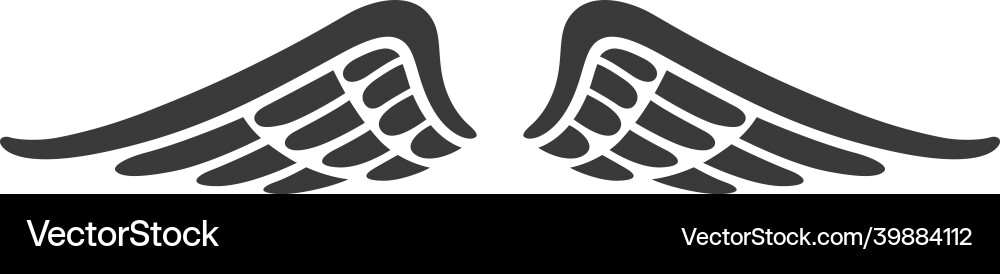 Angel freedom wings insignia template Royalty Free Vector