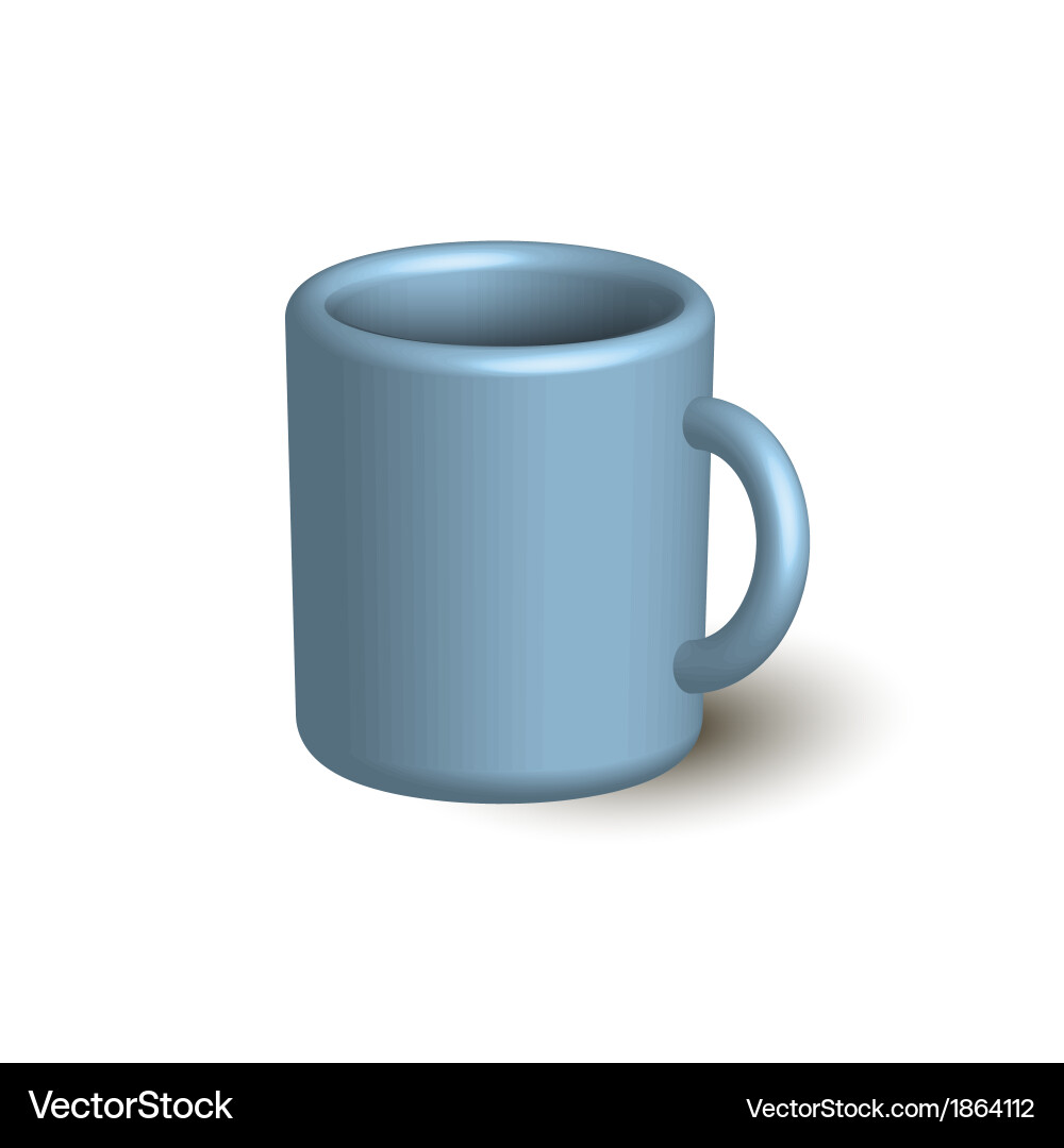 Blue cup Royalty Free Vector Image - VectorStock