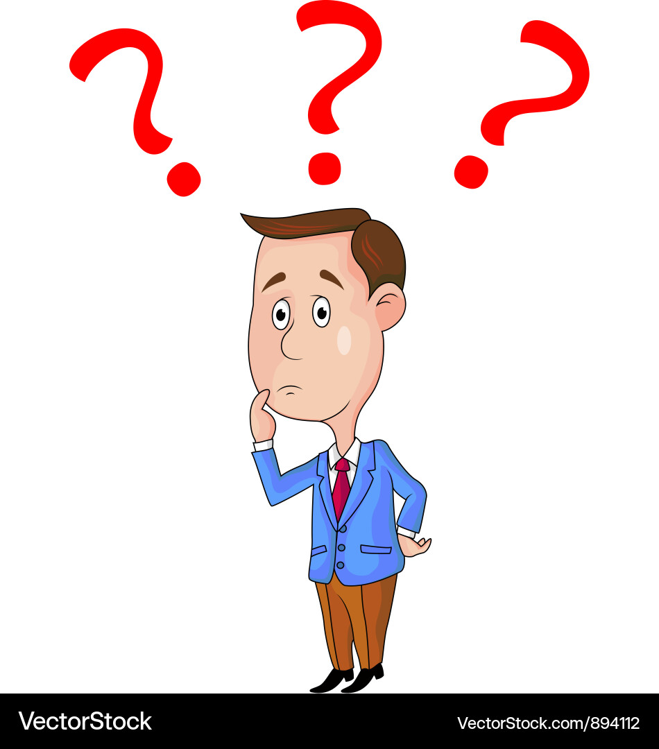 Business people with question marks Royalty Free Vector