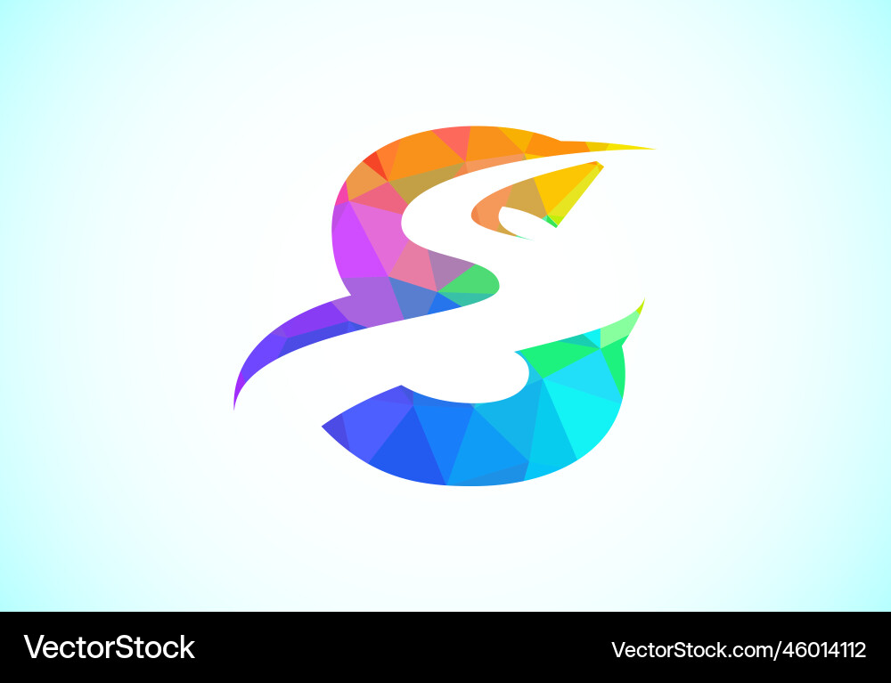 Letter s with backspace or pathway logo design Vector Image