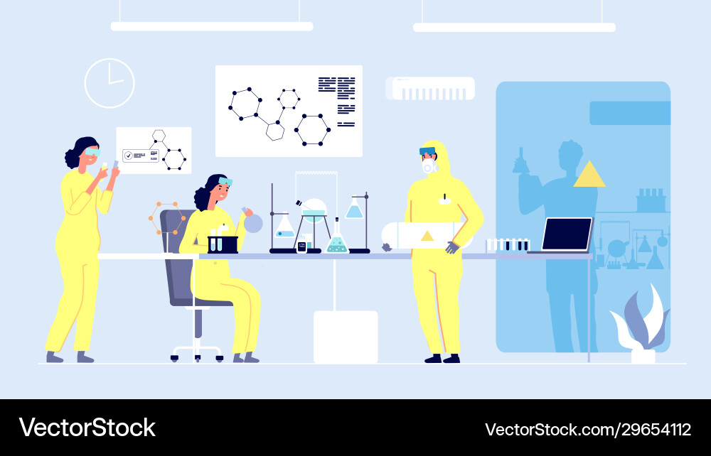 Research laboratory female scientists Royalty Free Vector