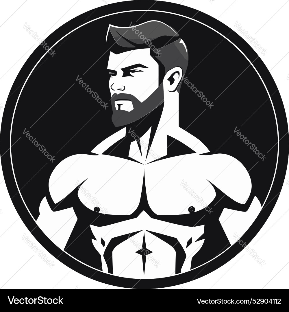 Sculpted excellence monochrome bodybuilding Vector Image