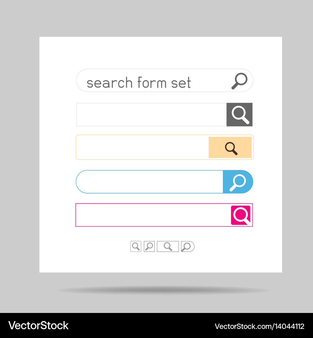 Search Form Icon Set Royalty Free Vector Image