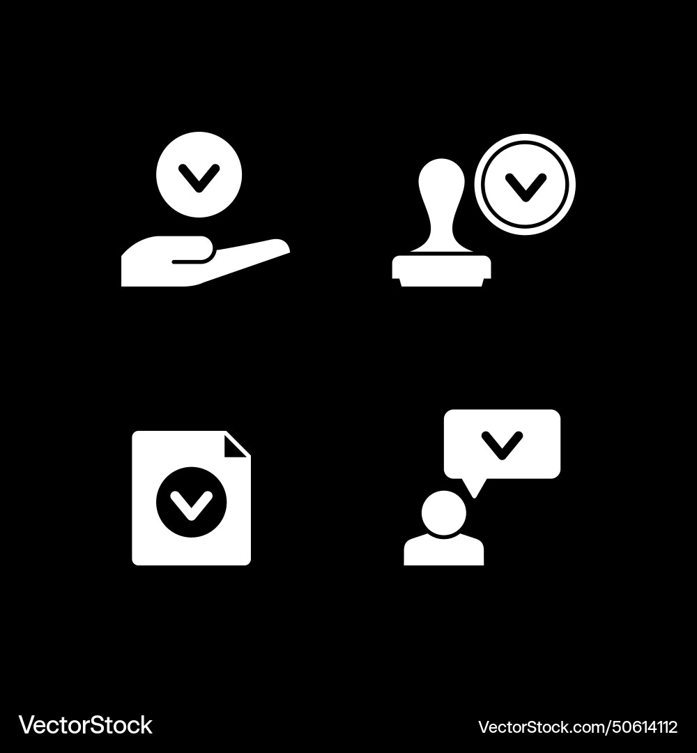 Set glyph icons of check mark Royalty Free Vector Image
