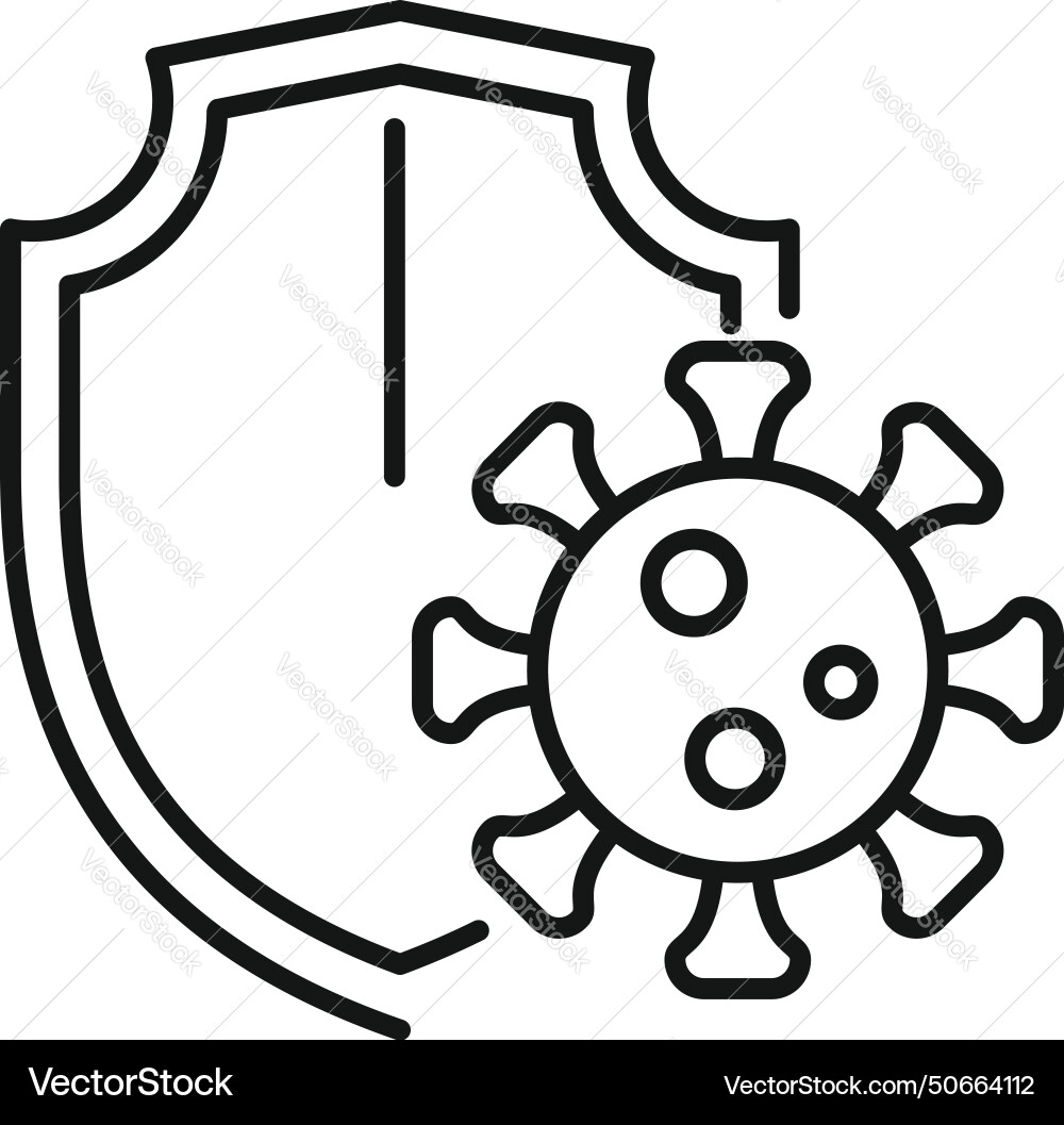 Virus protection shield icon outline Royalty Free Vector Virus protection shield icon outline Royalty Free Vector