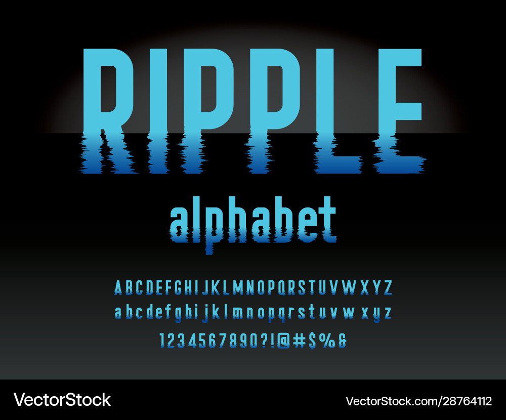 Water ripple font Royalty Free Vector Image - VectorStock