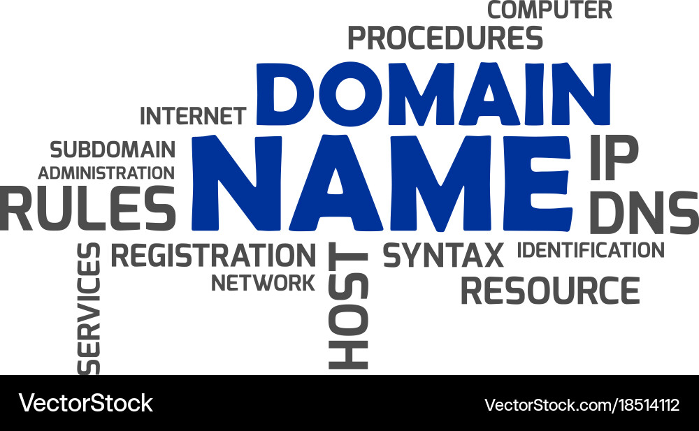 Word cloud - domain name Royalty Free Vector Image
