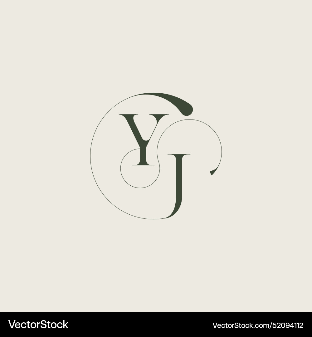 Yj letter elegant line concept feminine wedding Vector Image