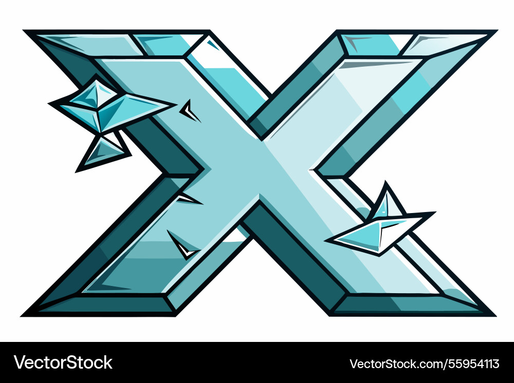 A stylized letter x with angular edges resembling Vector Image