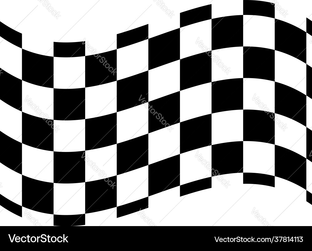Checkered chequered waving wavy racing flag Vector Image