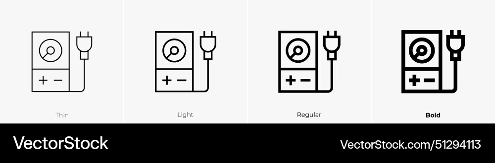 Dimmer icon thin light regular and bold style Vector Image