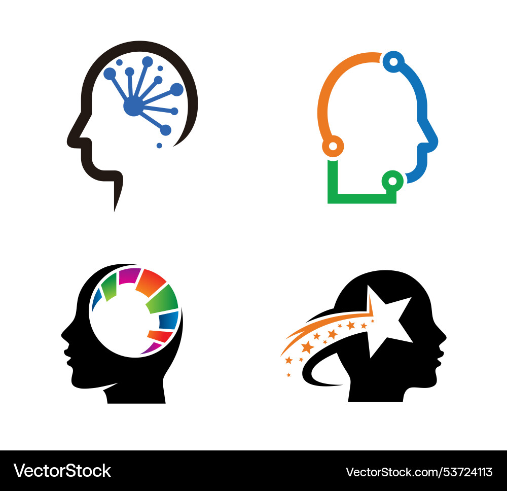 Head logo template Royalty Free Vector Image - VectorStock