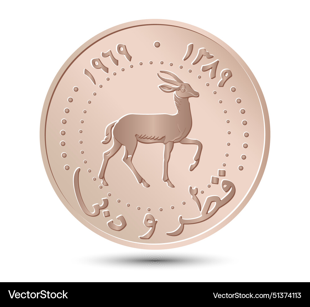 Qatar dubai 25 dirhams coin Royalty Free Vector Image