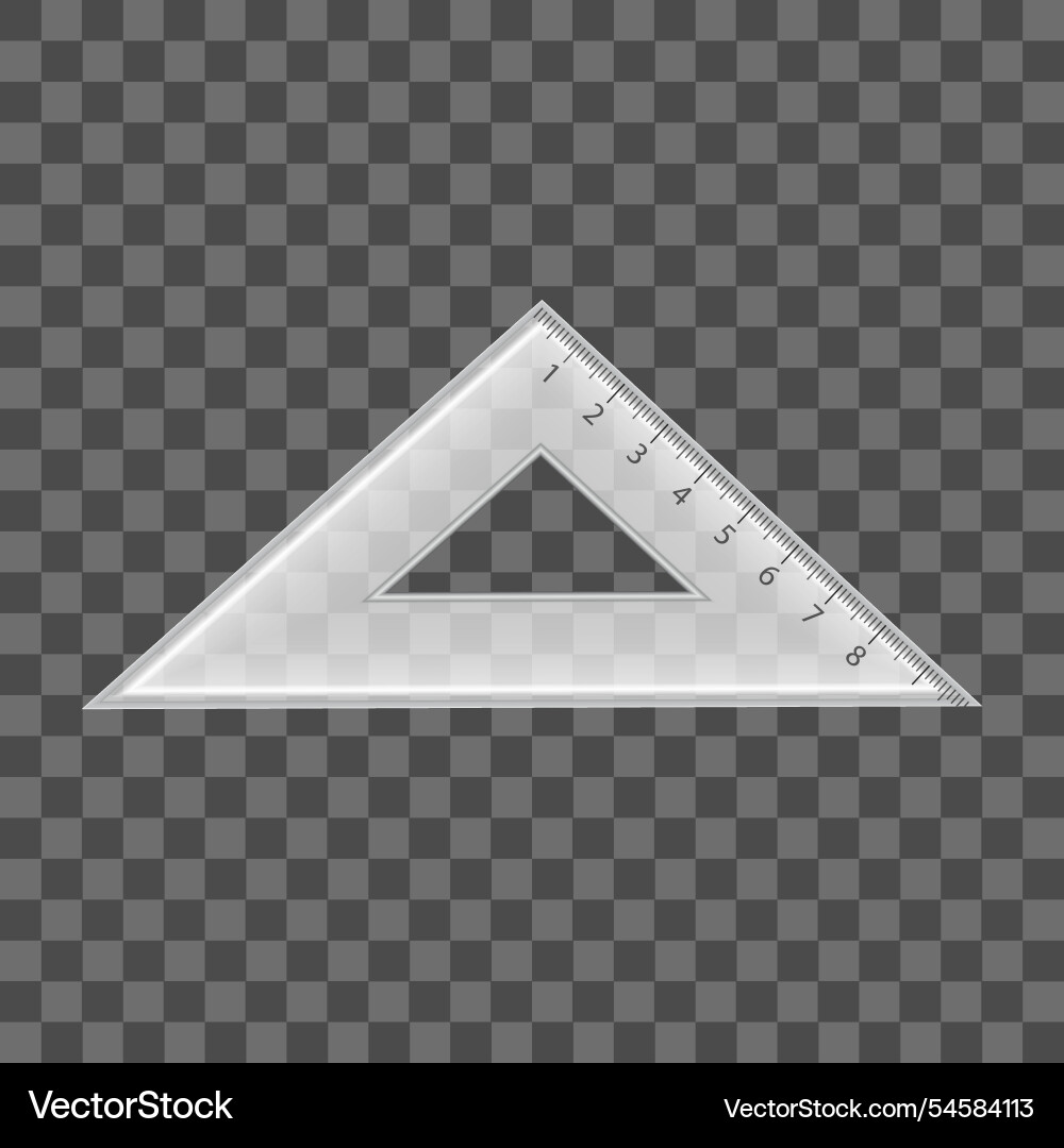 Realistic detailed 3d plastic ruler instrument Vector Image