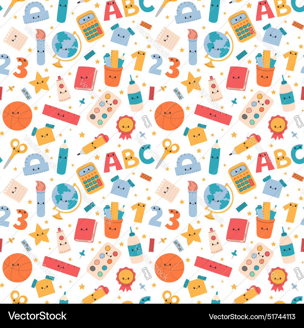 School pattern seamless background Royalty Free Vector Image