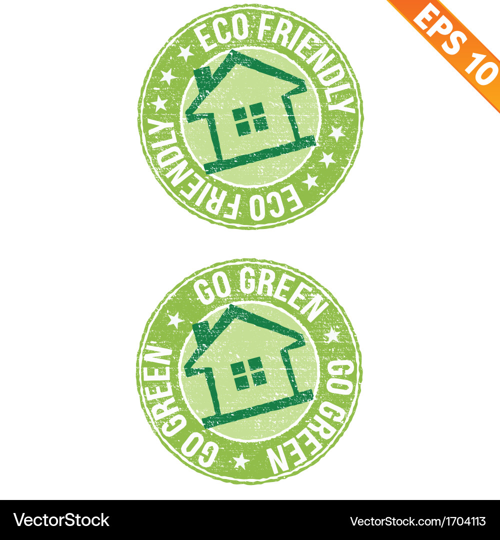 Stamp sticker eco collection - eps10 Royalty Free Vector