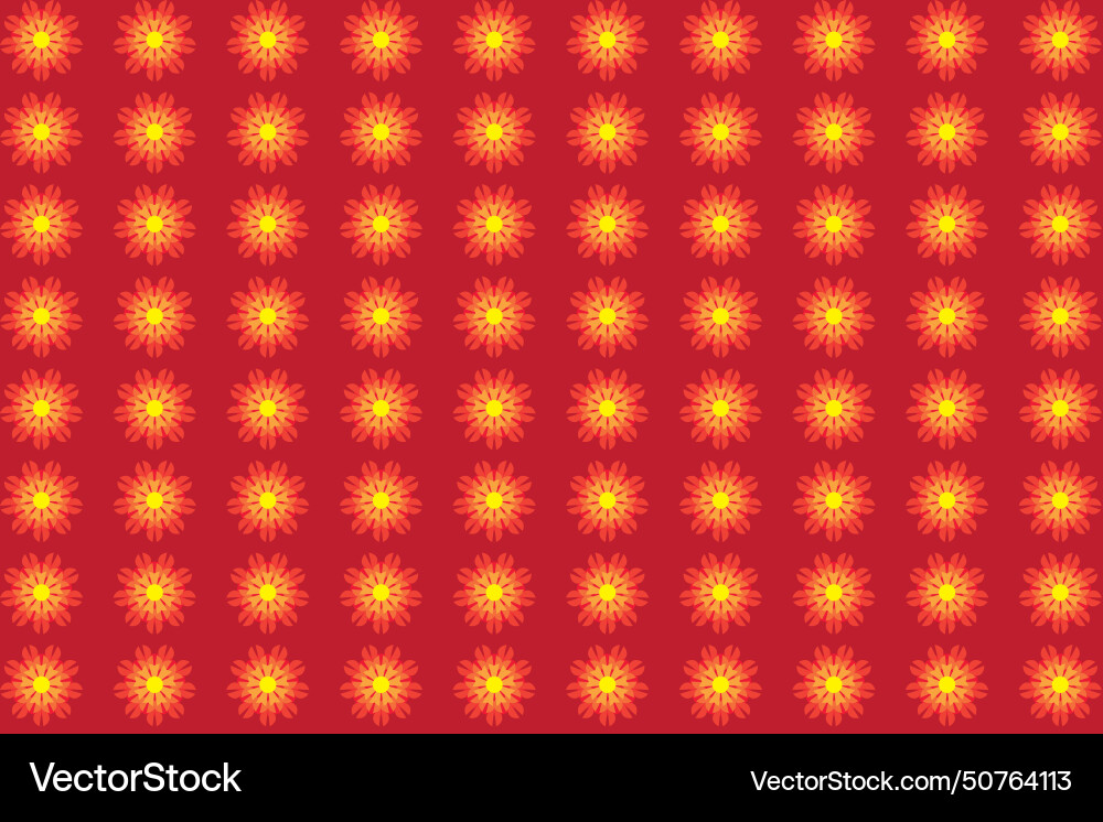 Wallpaper abstract flower on red background Vector Image