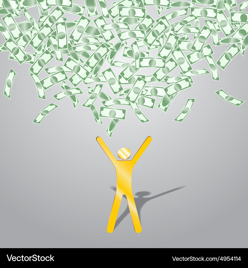 Background with money falling from above Vector Image
