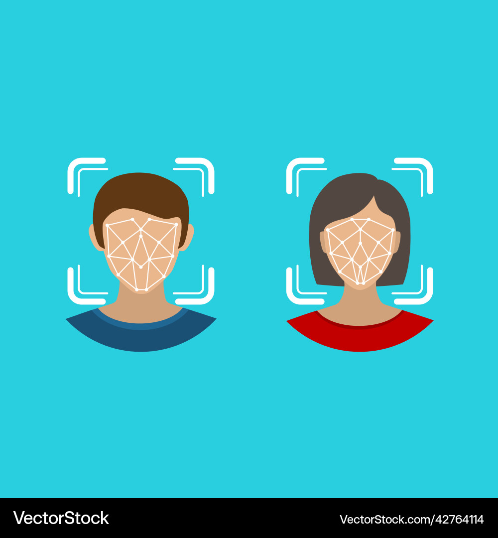 Boy and girl face avatar id Royalty Free Vector Image