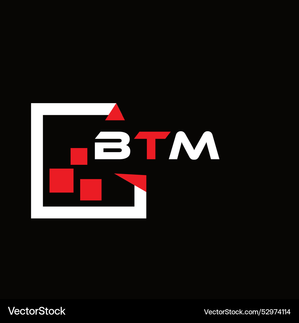 Btm creative minimalist letter logo unique Vector Image