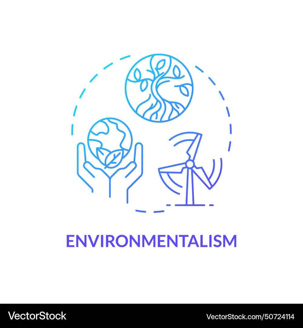 Environmentalism political movement blue gradient Vector Image