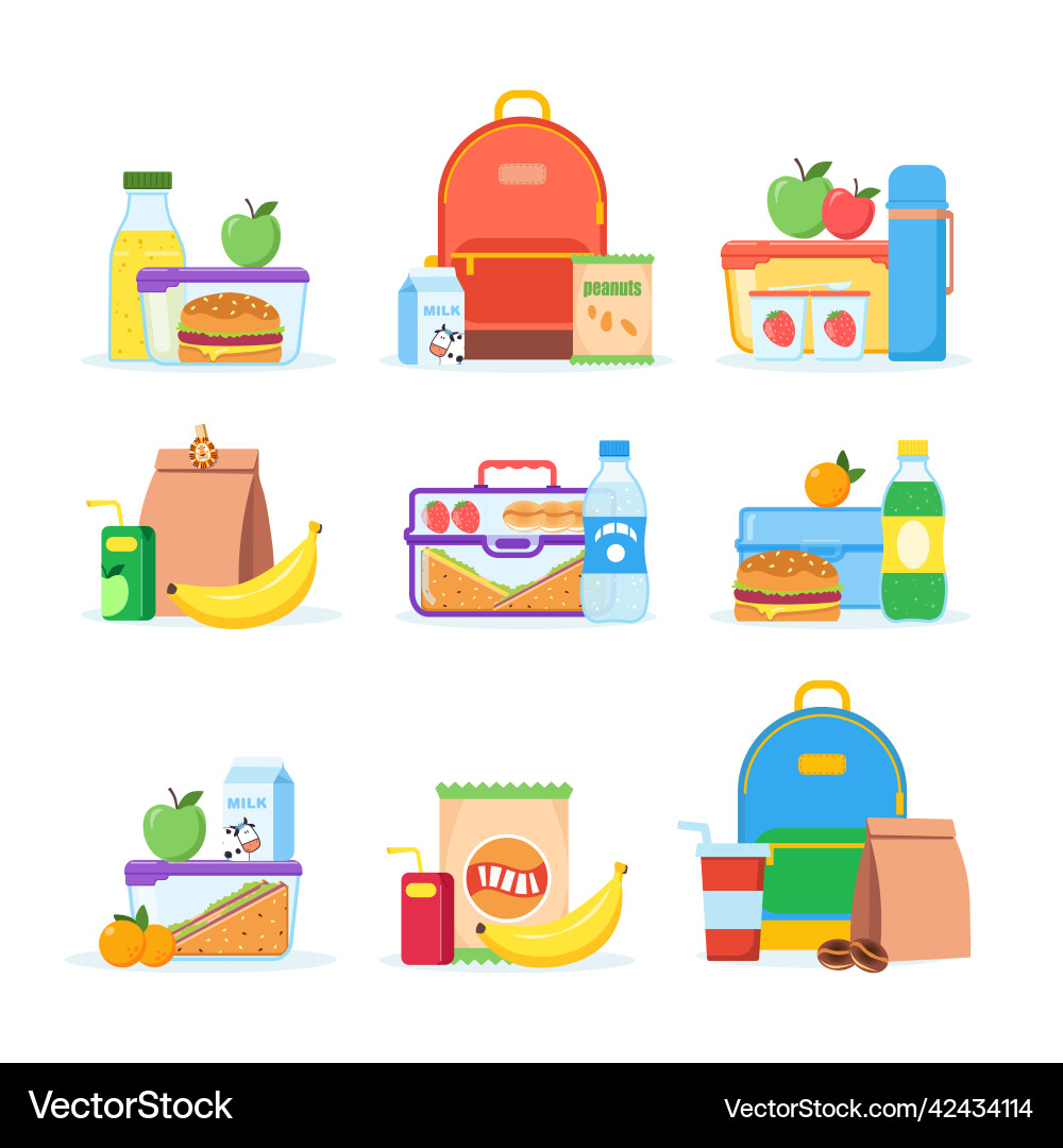 Healthy School Lunches Royalty Free Vector Image